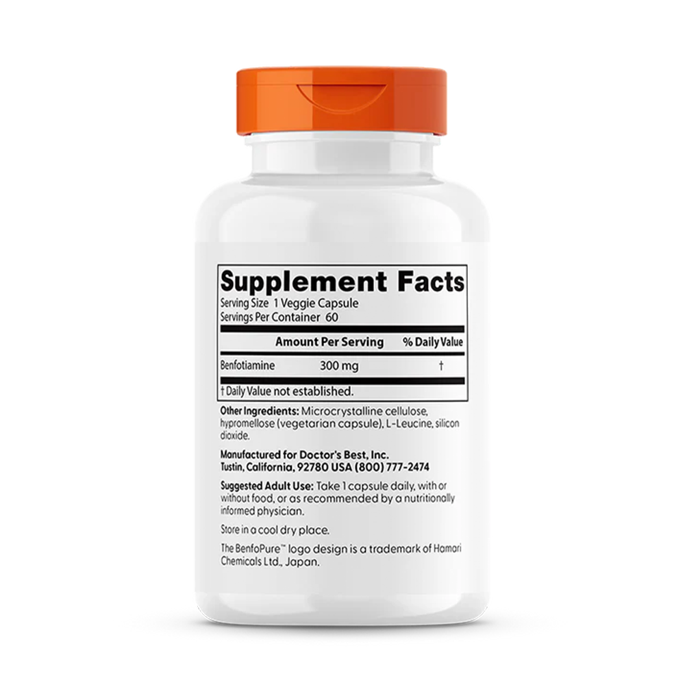 Doctors Best Benfotiamine with BenfoPure 300mg 60 VCaps | Βιταμίνες ...